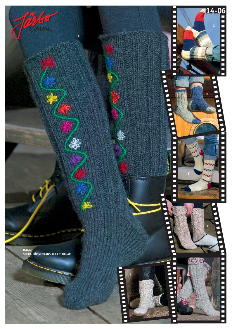Stickmönster - Raggsockor för veckans alla 7 dagar - Gratis ...