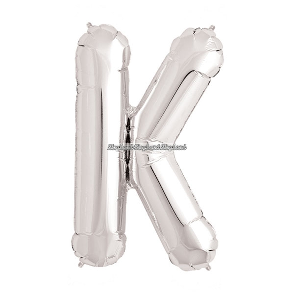 Bokstaven K-ballong silverfärgad - av folie 41 cm - 9 kr - Fyndhörna ...